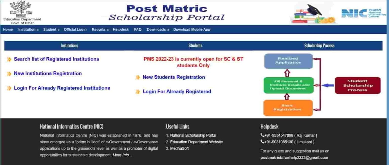 Bihar Post Matric Scholarship 2023-24