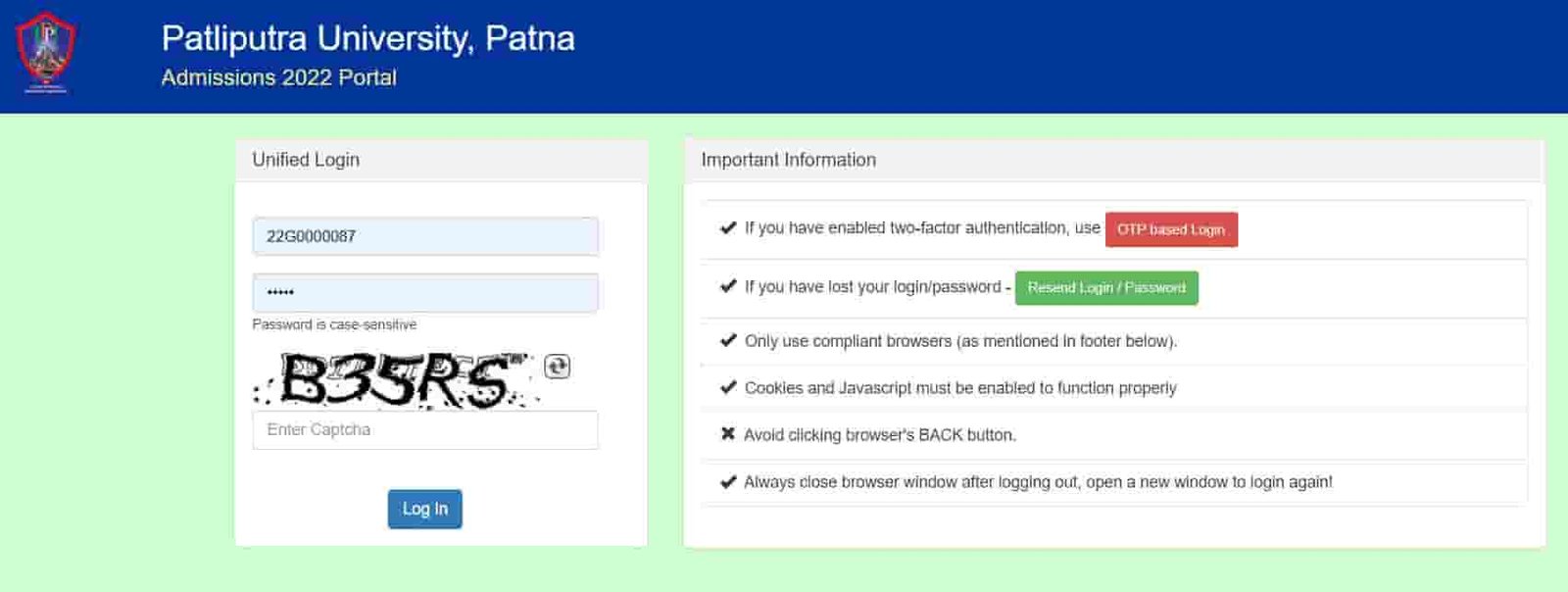 PPU Part 1 Registration 2022-25