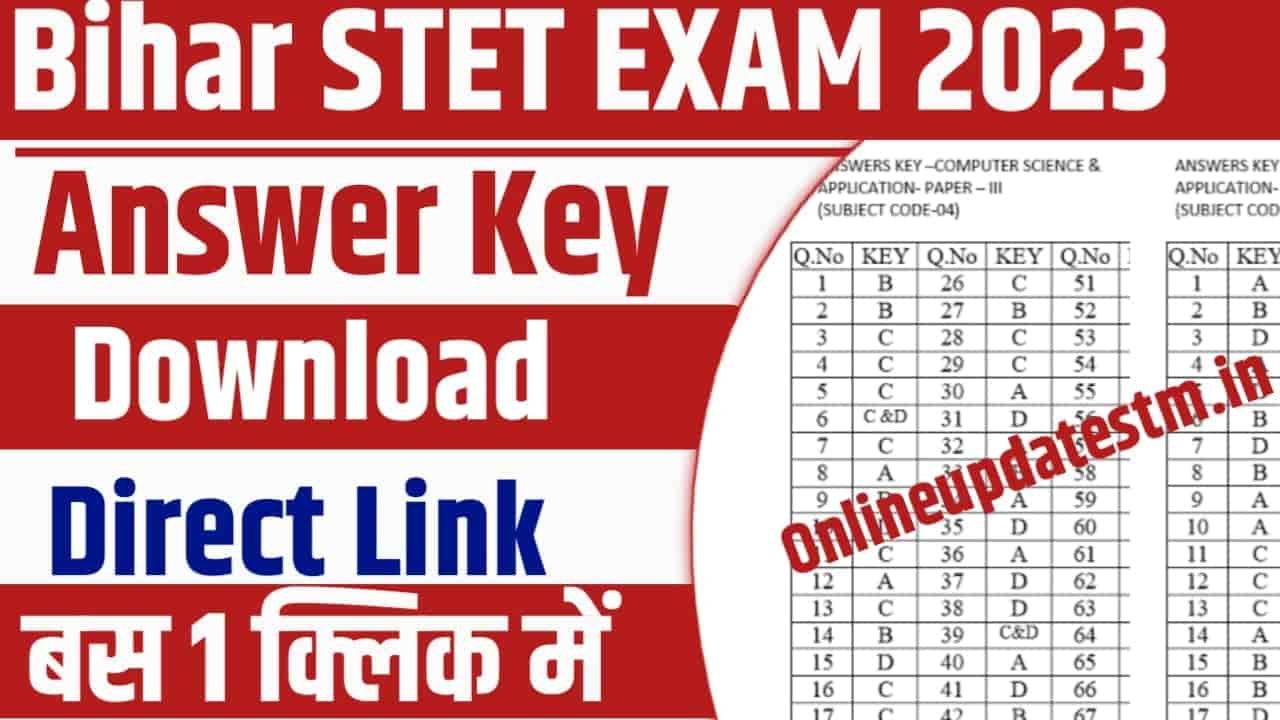 Bihar STET Answer Key 2023