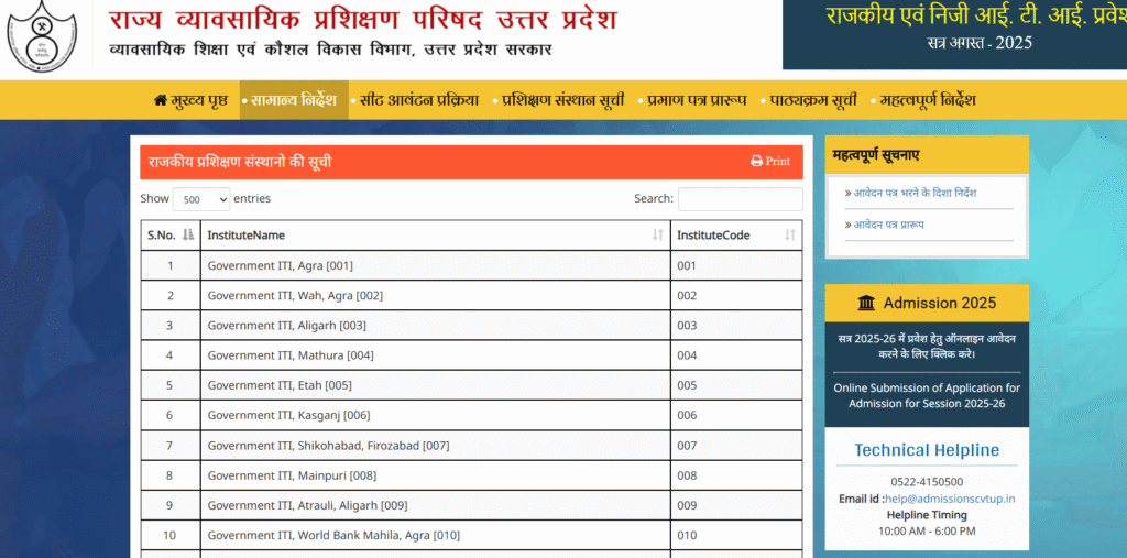 UP SCVT ITI Admission 2025 : Apply Online For SCVTUP Govt & Private ITI ...
