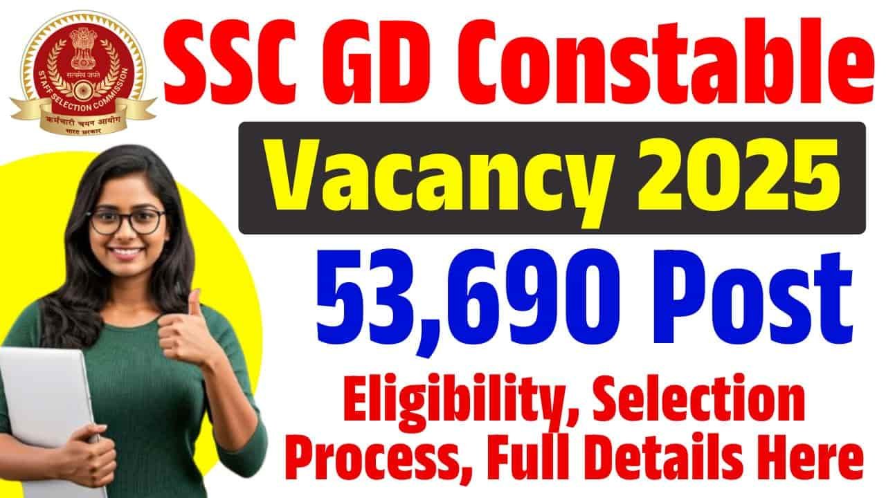 SSC GD Constable Vacancy 2025 Online Apply For 53,690 Post, Eligibility ...