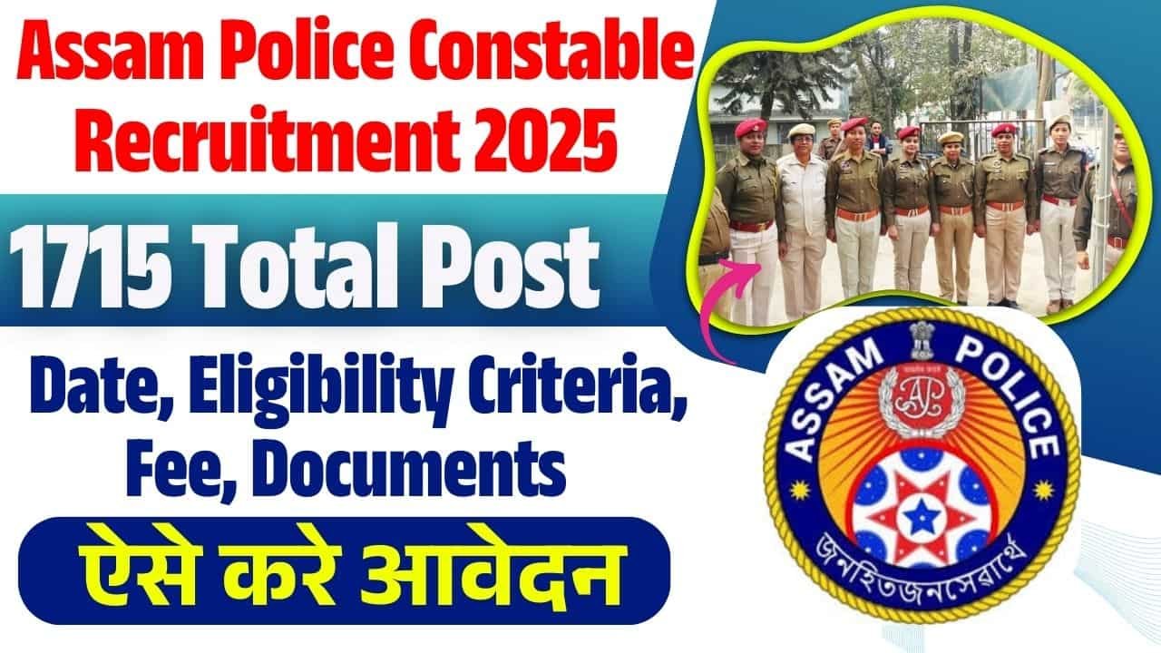 Assam Police Constable Vacancy 2026 : Apply Online For 1715 Posts ...