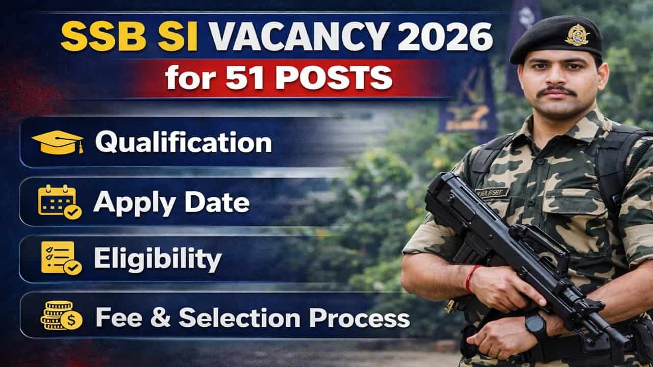 SSB SI Vacancy 2026 for 51 Posts, Qualification, Apply Date ...